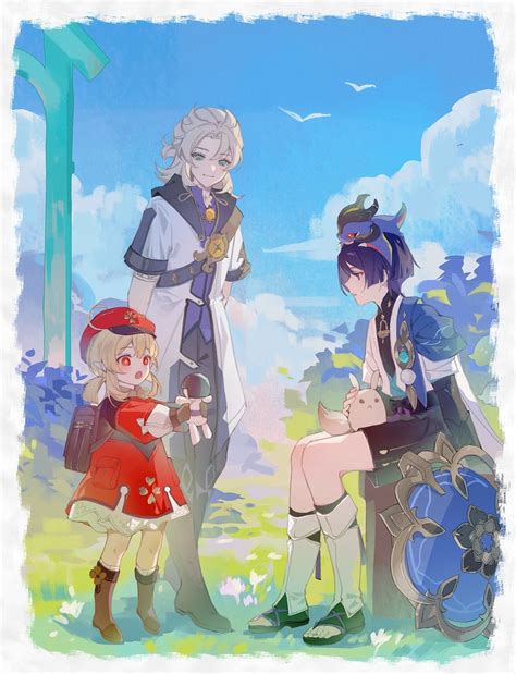 Scaramouche Klee Wanderer Dodoco Albedo And 1 More Genshin Impact Drawn By Xinxi97251086