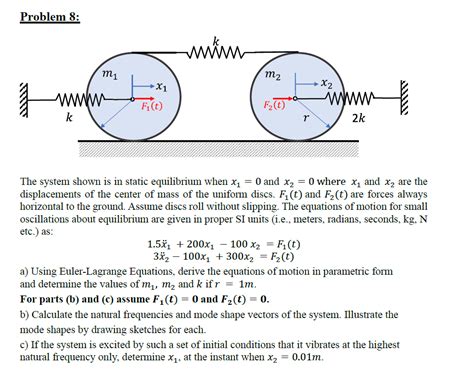 Solved Problem 8the System Shown Is In Static Equilibrium