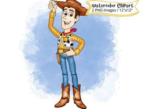 Toy Story Acuarela Clipart Linda Ilustración De Dibujos Animados Woody Buzz Lightyear Png