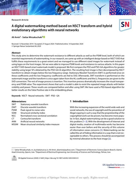 A Digital Watermarking Method Based On Nsct Transform And Hybrid Evolutionary Algorithms With