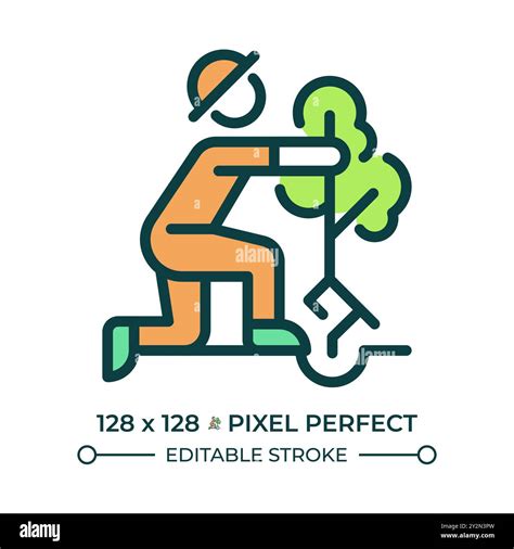 Planting Trees Rgb Color Icon Stock Vector Image And Art Alamy