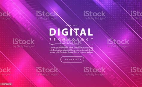 디지털 기술 배너 핑크 보라색 배경 개념 기술 조명 효과 추상 기술 혁신 미래 데이터 인터넷 네트워크 Ai 빅 데이터 선 점