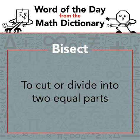 Definition Of Bisect Math Vocabulary Words