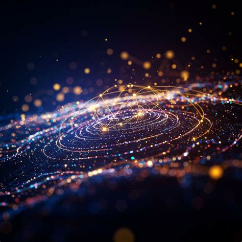 A Digital Composition Featuring An Abstract Network Of Interconnected Golden Lines Stock