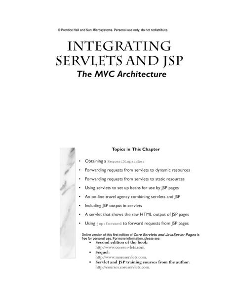 Pdf Integrating Servlets And Jsp · Servlets And Jsp The Mvc