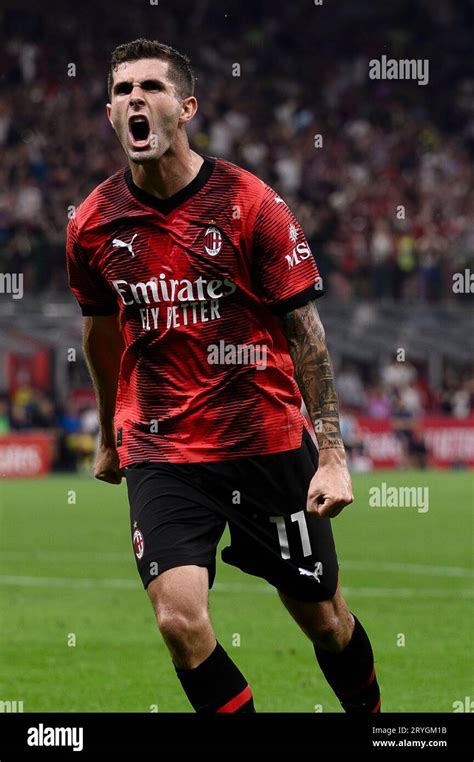Christian Pulisic Of Ac Milan Celebrates After Scoring The Opening Goal