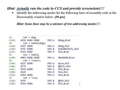 Solved Hint Actually Run The Code In CCS And Provide Chegg