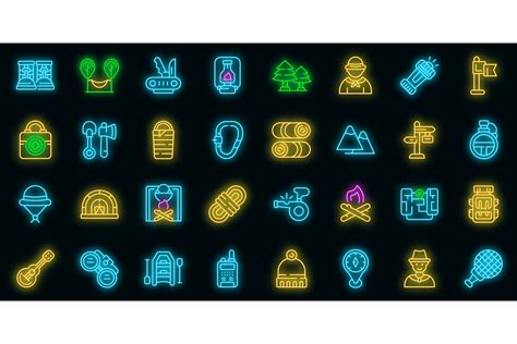Scouting Icons Set Vector Neon Graphic By Ylivdesign · Creative Fabrica