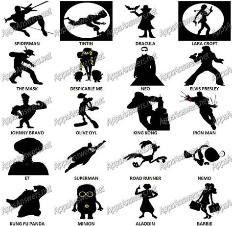 100 Pix Quiz Silhouettes Level 21 Level 40 Answers Apps Answers Net
