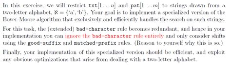 Solved Boyer Moore Algorithm Specifically For A Two Letter