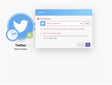 Twitter Bug Failed To Connect To Remote Server Tsplit Is Not A