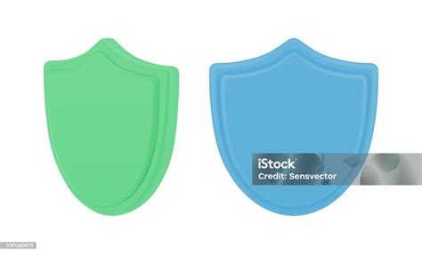 방위와 보호 사본 공간을 위한 빈 표면을 가진 안전 기장 벡터 절연 사실적인 3d 아이콘 품질 및 보증 보안 또는 수상 디자인 문장 전면 및 측면보기에 대한 방패 0명에