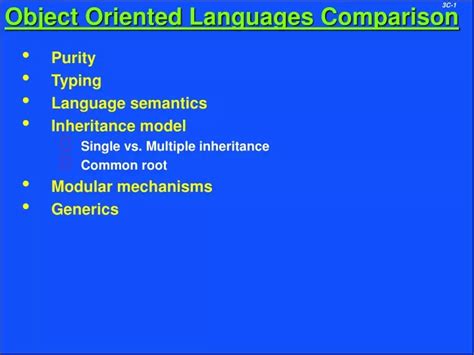 Ppt Object Oriented Languages Comparison Powerpoint Presentation Free Download Id 9600339
