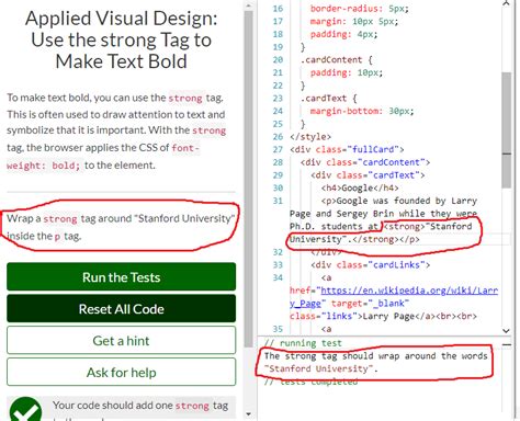 why doesn t strong tag works html css the freecodecamp forum