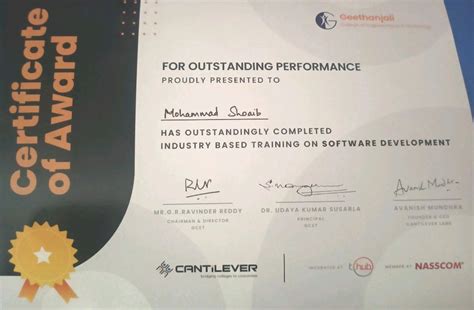 Mohammad Shoaib On Linkedin Thrilled To Announce The Successful Completion Of My Industry Based
