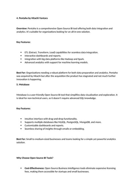 Top 5 Open Source Bi Tools Helical Insight Docx