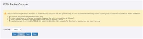 enable wan port packet capture capabilities on rv340 series routers cisco