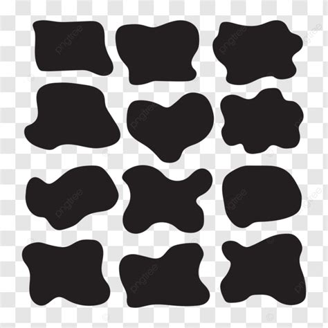 Organic Shapes Black Abstract Fluid Forms Random Blobs Vector Organic