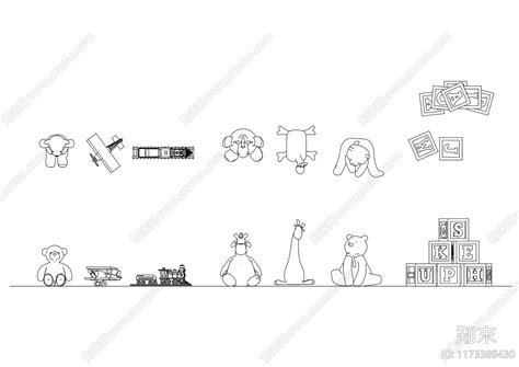 现代儿童房施工图下载【id 1173389430】 知末案例馆