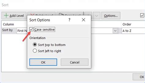 How To Sort A Column From A To Z With Case Sensitive Excelnotes