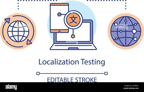 Localization Testing Concept Icon Checking Language Idea Thin Line Illustration Software