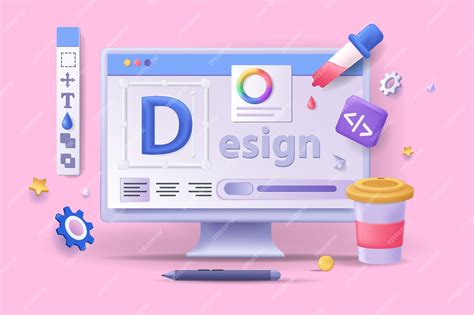 Premium Vector Ui Ux Design Concept 3d Illustration Icon Composition