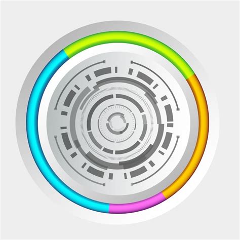 Free Vector Abstract Tech Circle Background Concept With Interface And Colorful Edging