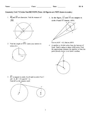 Geometry Circles Test Answer Key Fill Online Printable Fillable Blank PdfFiller