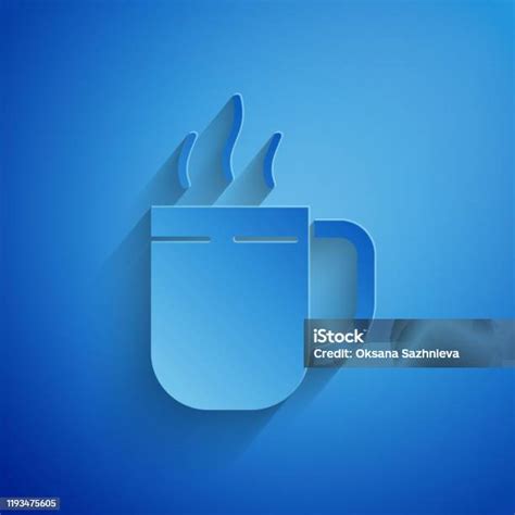 종이 컷 커피 컵 아이콘 파란색 배경에 격리 차 컵 뜨거운 음료 커피 종이 아트 스타일입니다 벡터 일러스트레이션 0명에 대한 스톡 벡터 아트 및 기타 이미지 Istock