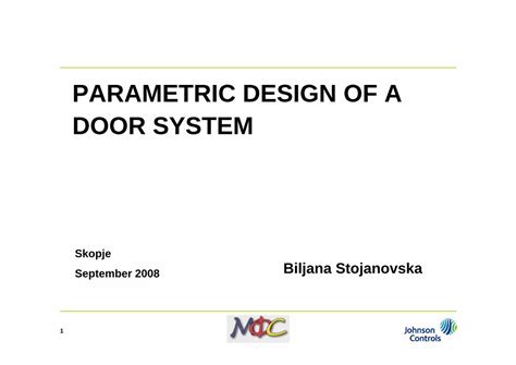 Pdf Parametric Design Of A Door · Pdf Filecatia V5 Is The Possibility To Create Models Via