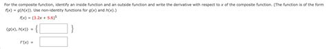 Solved For The Composite Function Identify An Inside