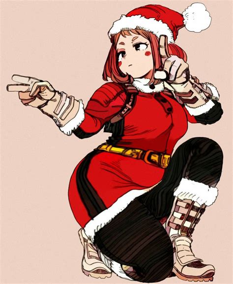 Ochako Uraraka Christmas By Bursting5girl On Deviantart
