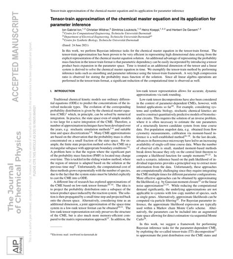 Pdf Tensor Train Approximation Of The Chemical Master Equation And Its Application For
