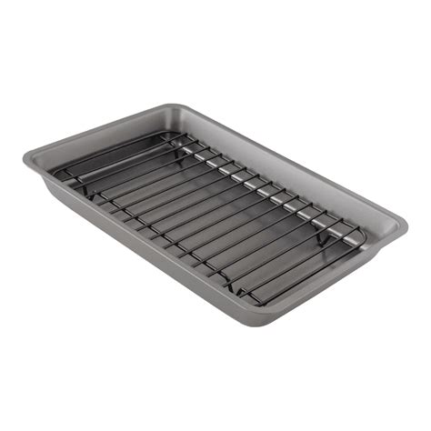 Chef Pomodoro Nonstick Carbon Steel Small Roasting Pan Roaster With Flat Rack 11 X 7 7