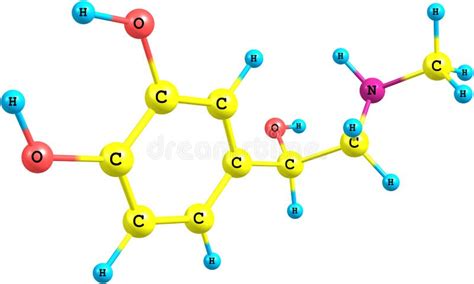 Adrenaline Molecule on White Background Stock Illustration ...