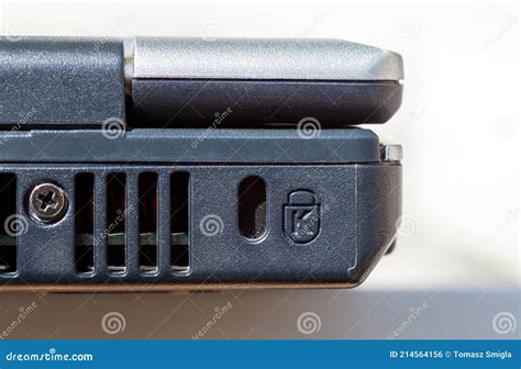 Kensington Security Slot Lock Hole On The Back Of The Laptop Computer