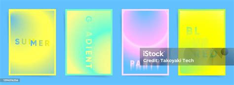 여름 그라디언트 네온 포스터는 배경 플래 카드 배너 책 및 노트북 커버를 설정합니다 현대 공간은 흐릿한 Y2k 색상입니다 듀오톤