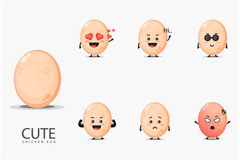 وکتور کاراکتر کارتونی تخم مرغ Shutterstock 1759793339