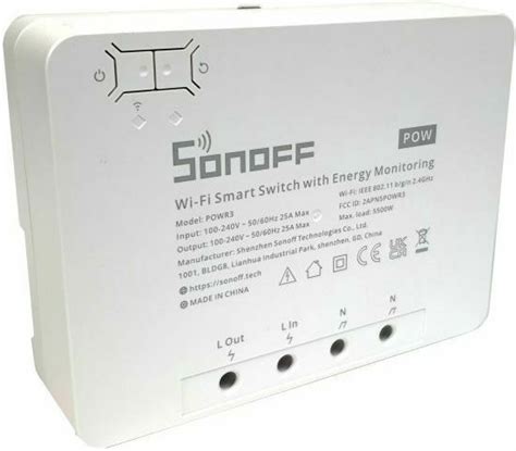 Smart Home Home Appliances Sonoff Smart Ενδιάμεσος Διακόπτης Wi Fi σε Λευκό Χρώμα