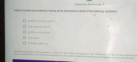Questions Remaining 3 Python Modules Are StudyX