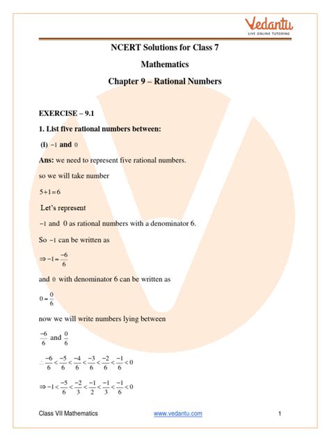 Rational Number Pdf Rational Number Arithmetic