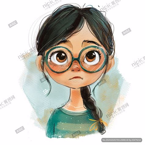 Ai创作图戴眼镜女孩插画 眼镜女孩插画 手绘俏皮女孩头像插画 小女孩头像插画 怡然自得的小女孩插画 女孩生气插画 戴眼镜q版女孩 小女孩系列插画 聪慧的小女孩插画 手绘眼镜女孩 小女孩插画