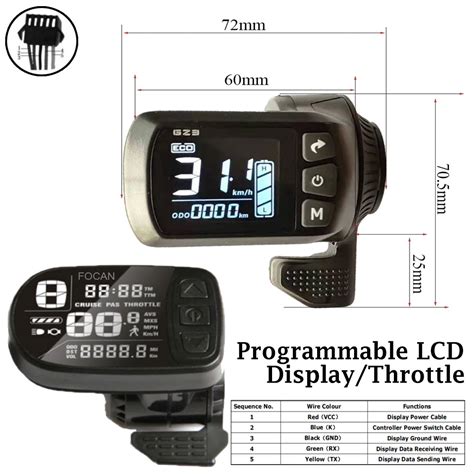 Programmable Lcd Display Electric Bicycle Bike Scooter Ebike Escooter