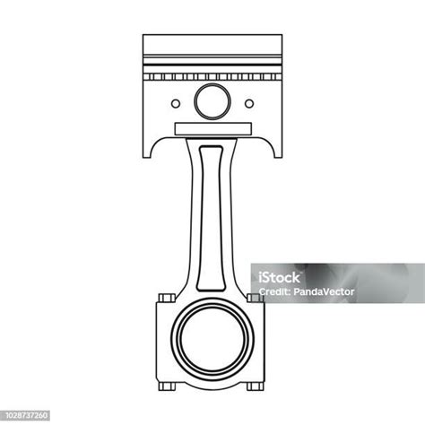 연결 막대 피스톤 개요 스타일 디자인에 대 한 단일 아이콘으로 자동차 정비 역 벡터 기호 재고 일러스트 레이 션 웹입니다 연결에 대한 스톡 벡터 아트 및 기타 이미지