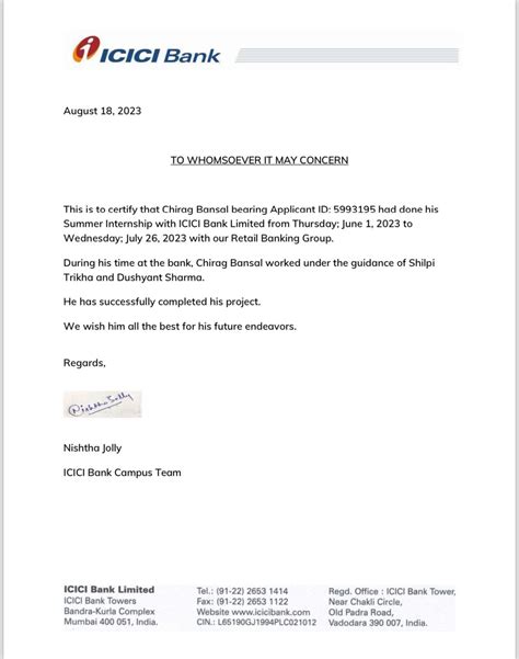 Chirag Bansal On Linkedin Internshipexperience Marketing Finance Icicibank Brandmanagement