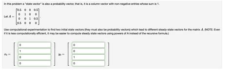 In This Problem A State Vector Is Also A Chegg