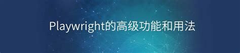 深入理解playwright的高级功能和用法python脚本之家