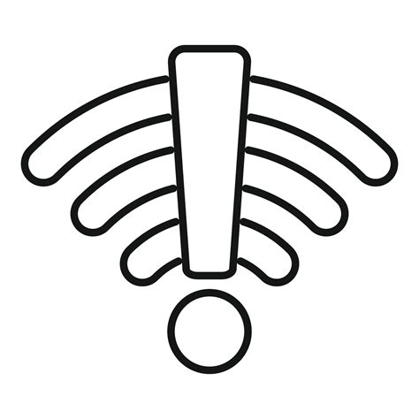 Wifi Signal Showing Exclamation Mark Indicating Problem Vector