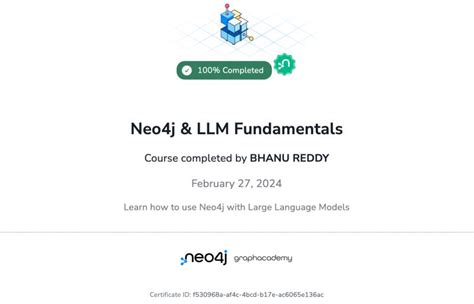 bhanu r on linkedin neo4j graphdatabases certification llms