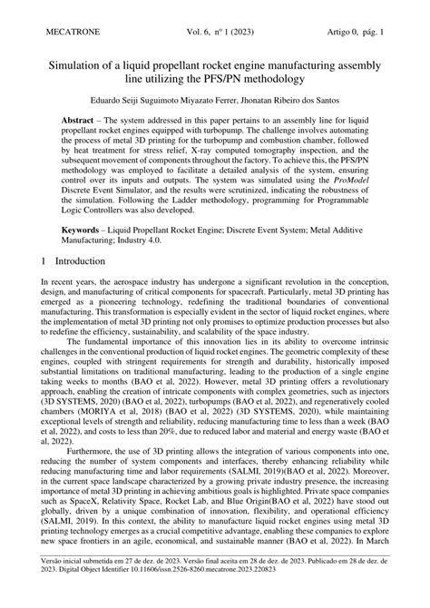 pdf simulation of a liquid propellant rocket engine manufacturing